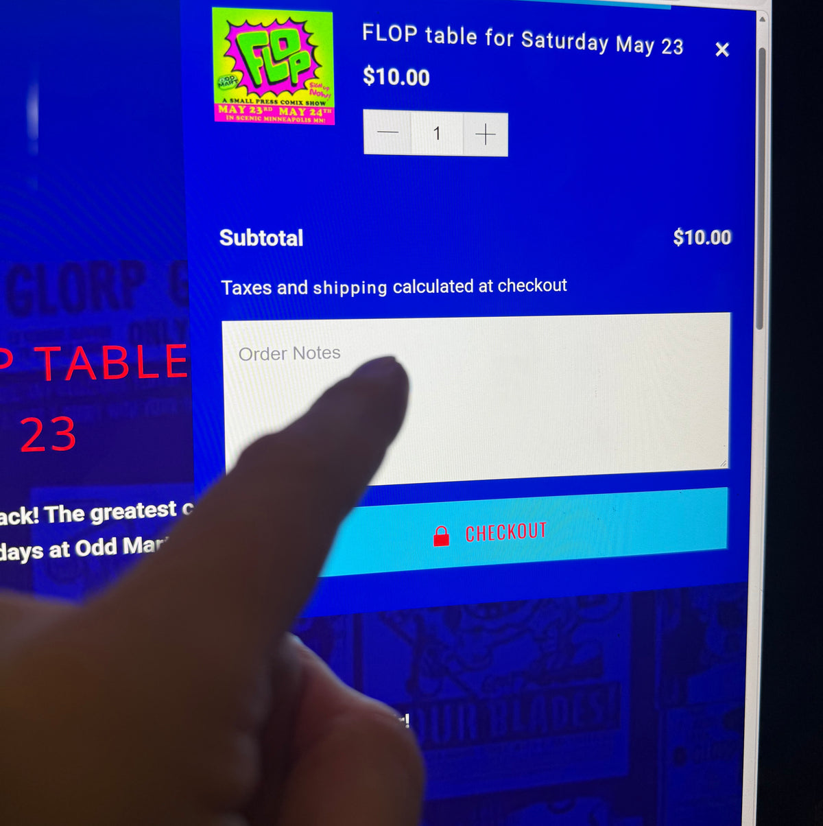 FLOP table for Sunday May 24 - Glorp Gum